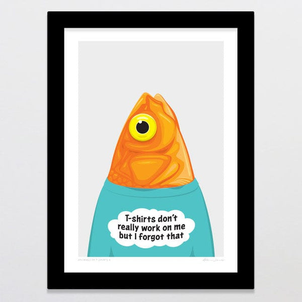 The forgetful goldfish in a t-shirt - Goldfish Art Print by NZ Artist ...