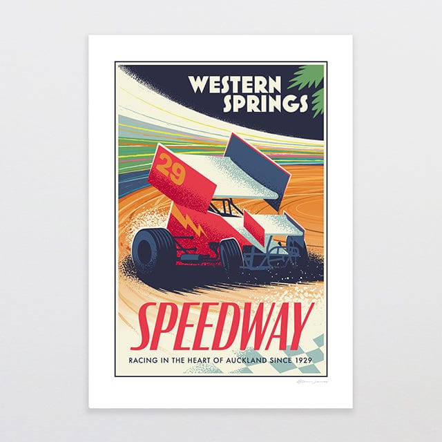 Speedway Art Print by NZ Artist Glenn Jones - Glenn Jones Art