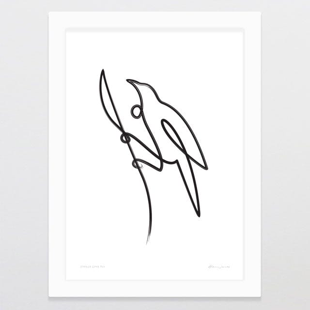 Single Line Tui Art Print by NZ Artist Glenn Jones - Glenn Jones Art